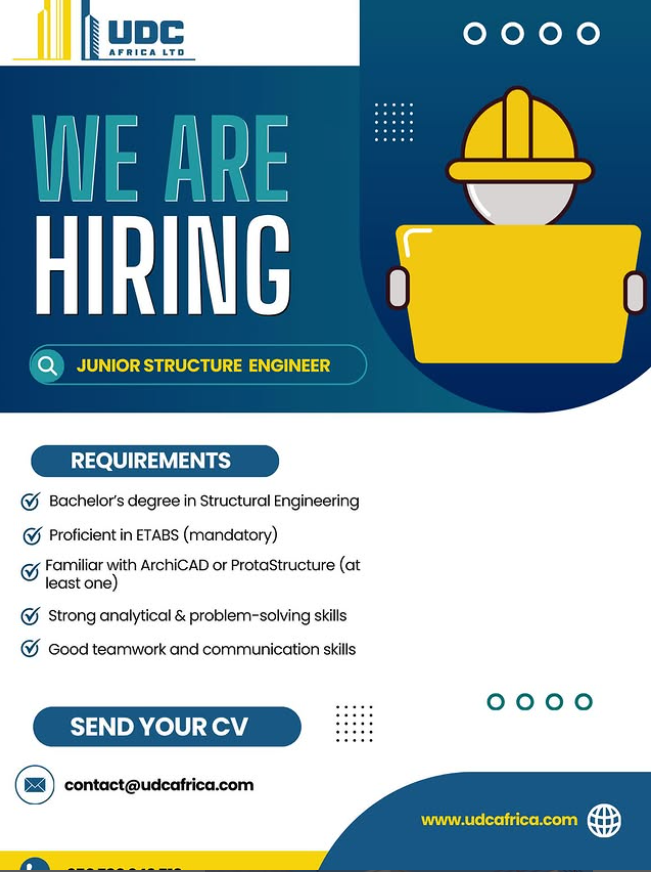 Junior Structural Engineer - UDC Africa Ltd | CONSTRUCTION HUB